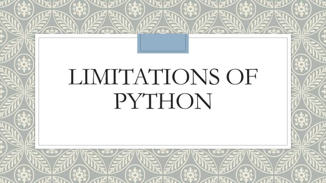 Limitations Of Python Pptx