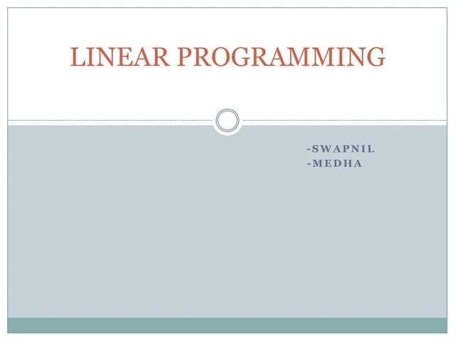 Linear Programming Pptx