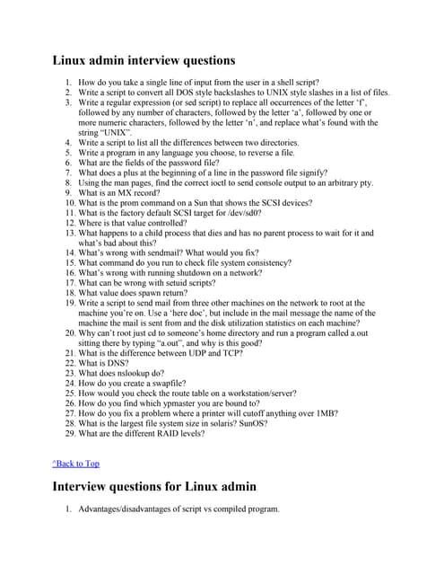 Basic Linux Command Questions Pdf Operating Systems Computer