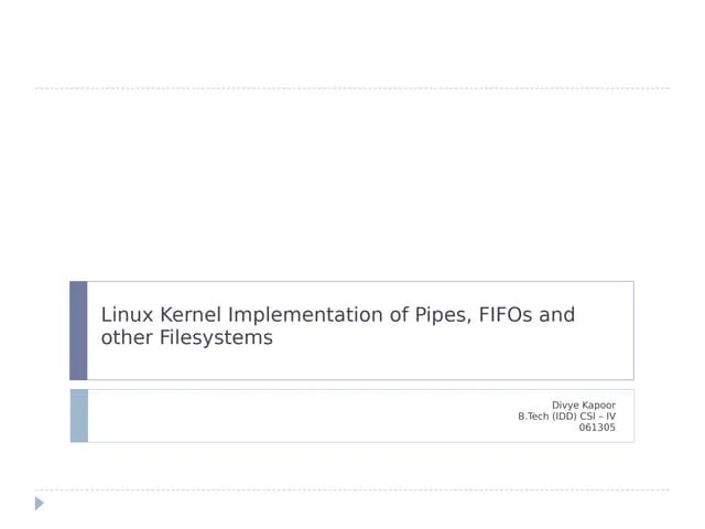 The Linux Kernel Implementation Of Pipes And Fifos Pdf