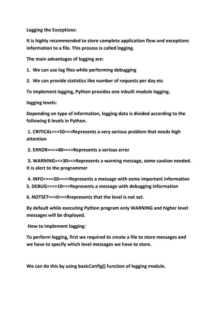 Log File Writing In Python And Aall Pptx