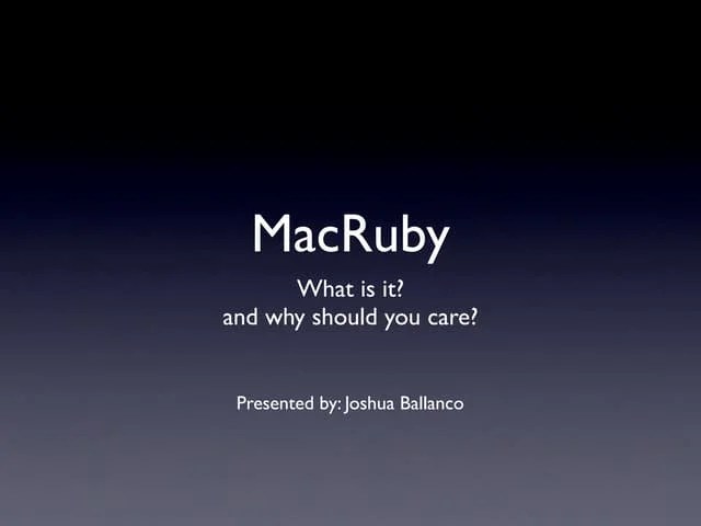 Macruby An Introduction Key