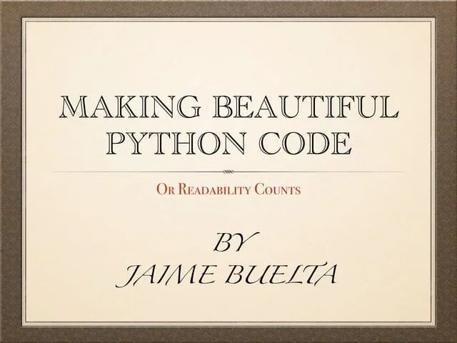 Make Beautiful Python Code Pdf