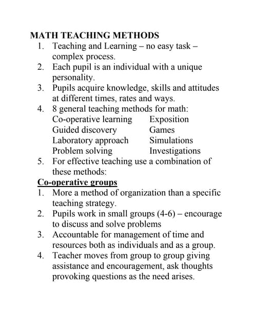 7 Effective Strategies For Teaching Elementary Math Ppt