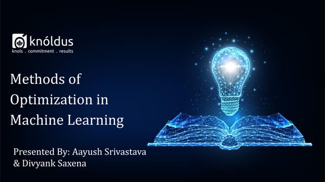 Methods Of Optimization In Machine Learning Pdf