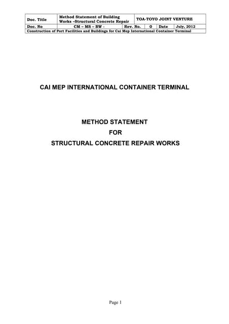 03 Method Statement For Block Masonry Pdf