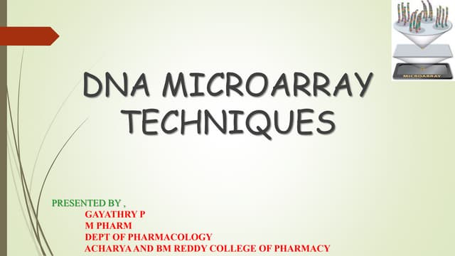 Dna Microarray Ppt Pptx Biological Sciences Science
