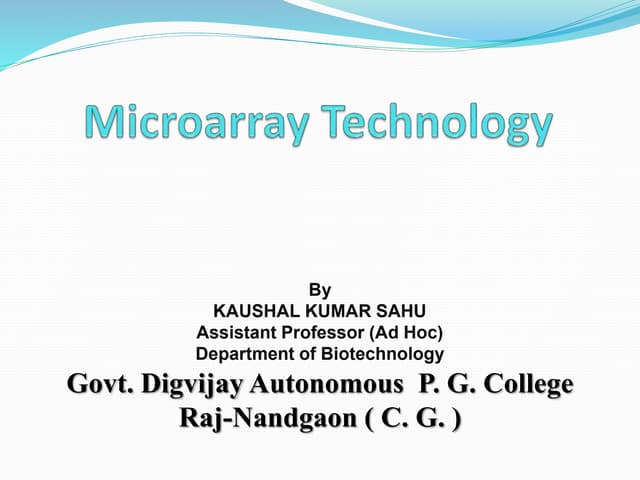 Dna Microarray Ppt Pptx Biological Sciences Science