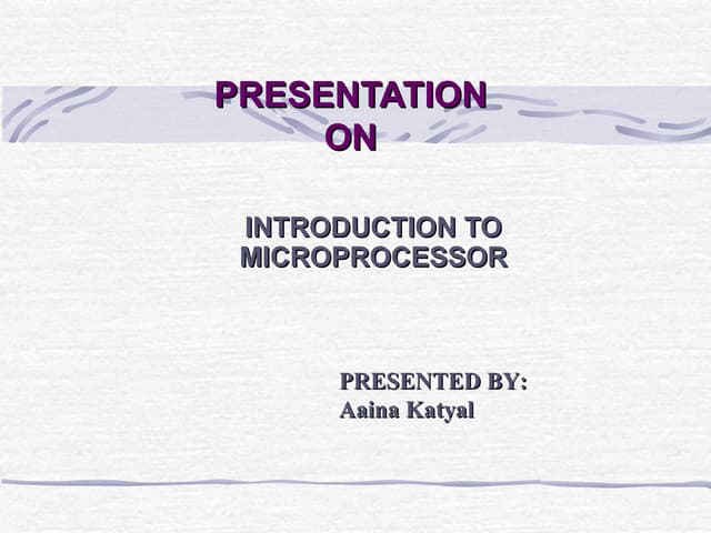 Microprocessor Ppt