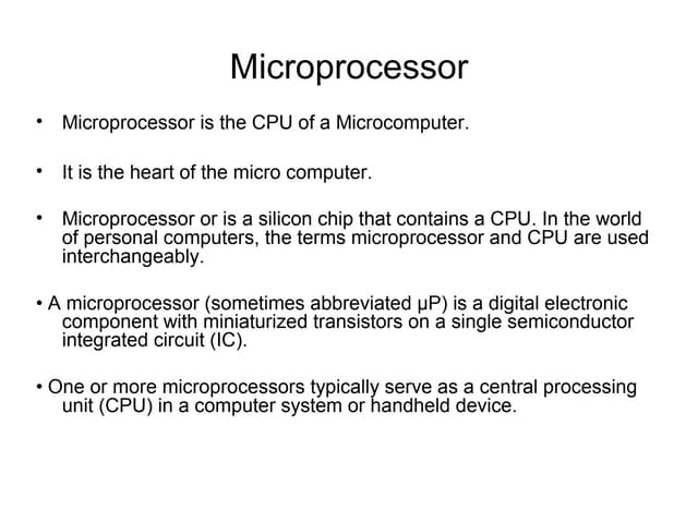 Microprocessor And Microcontrollers Ppt