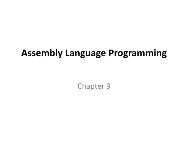 Microprocessor Chapter 9 Assembly Language Programming Pptx