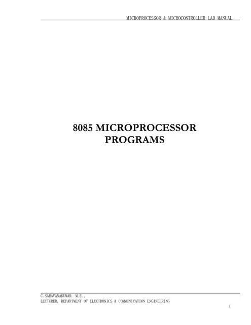 Microprocessor Lab Pdf