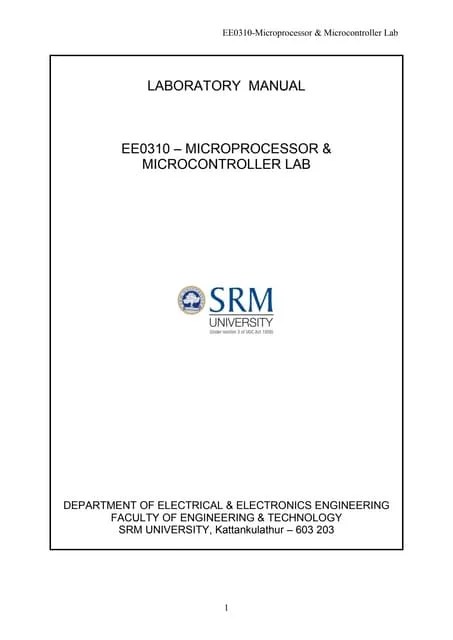 Microprocessor Lab Vi Sem Pdf