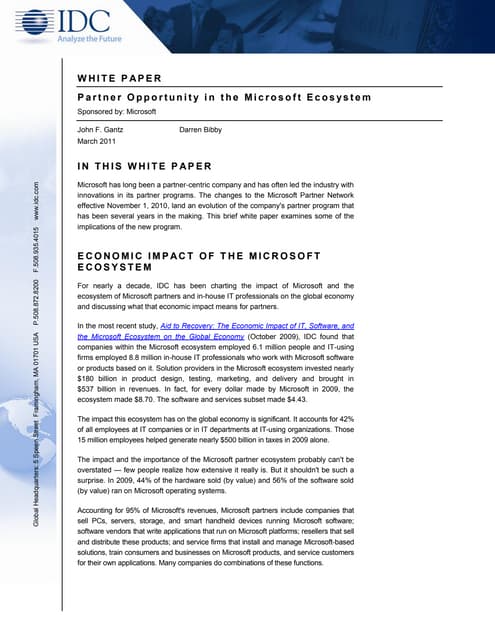 Microsoft Ecosystem Pdf