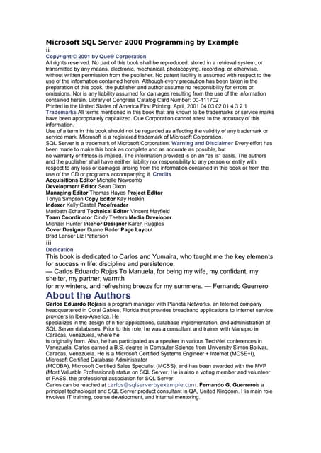 Microsoft Sql Server 2000 Programming By Example Docx