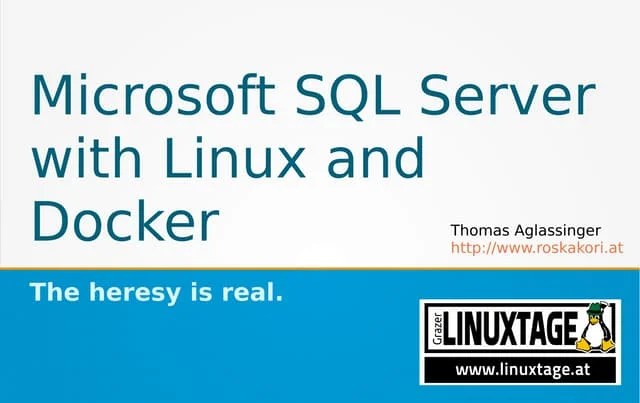 Microsoft Sql Server With Linux And Docker Pdf