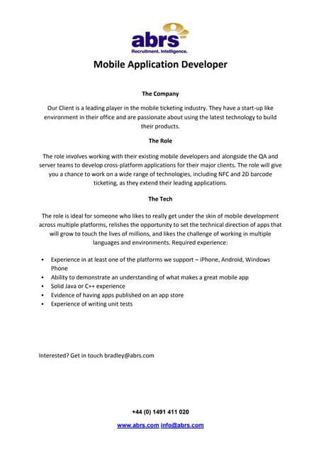 Graduate Programme Software Developer Pdf