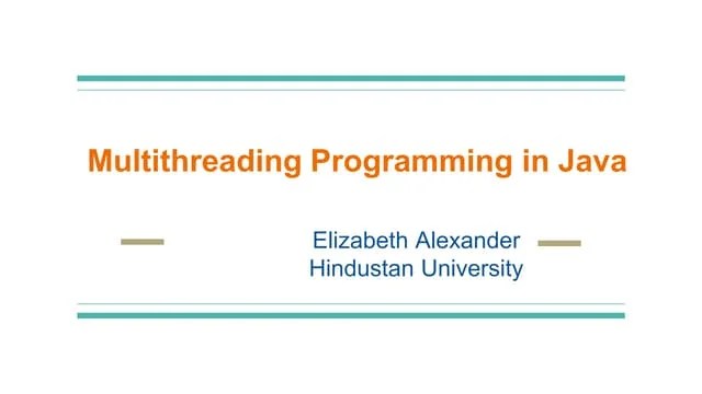 Multithreading Programming In Java Pptx