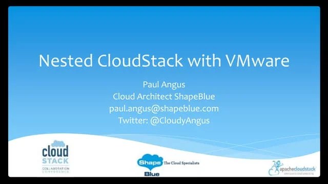 Nested Cloudstack With Vmware Pptx