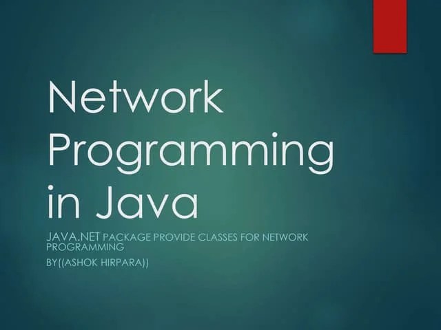 Java Network Programming Ppt