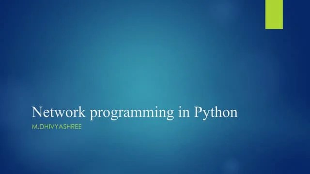 Network Programming In Python With The Help Of Socket Concept A Simple