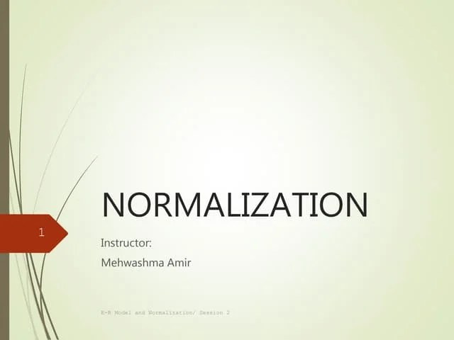 Normalization In Dbms Pptx
