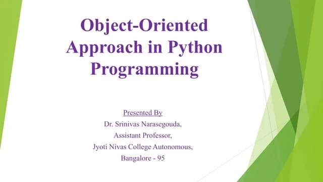 Basics Of Object Oriented Programming In Python Pptx