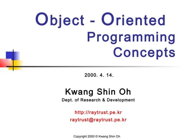 Object Oriented Programming Concepts Ppt