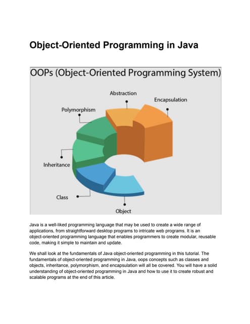 Exploring The Pillars Of Object Java Pdf