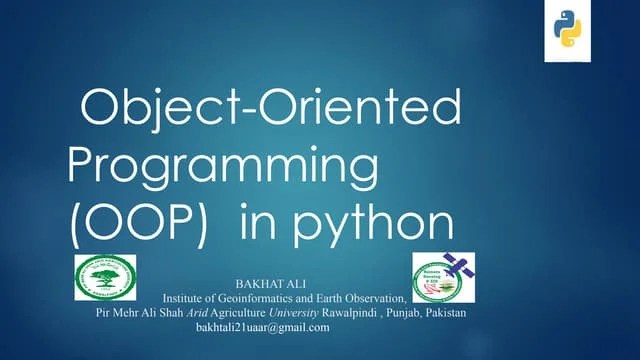 Basics Of Object Oriented Programming In Python Pptx