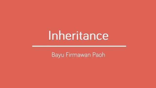 Object Oriented Programing Inheritance Ppt