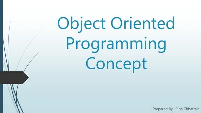 Object Oriented Programming Concept Pptx