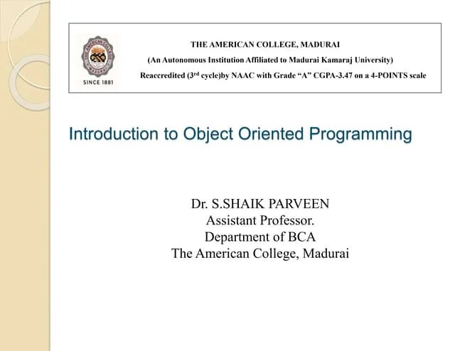 Basic Concept Of Oop S Ppt Programming Languages Computing