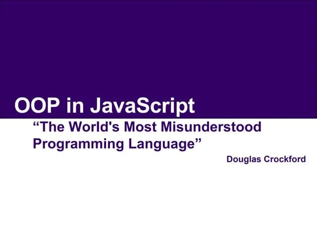 Oop In Javascript Ppt