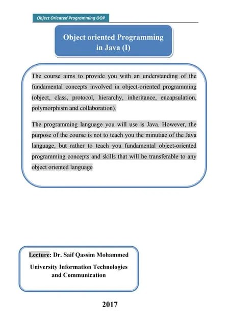 Oop Java Pdf