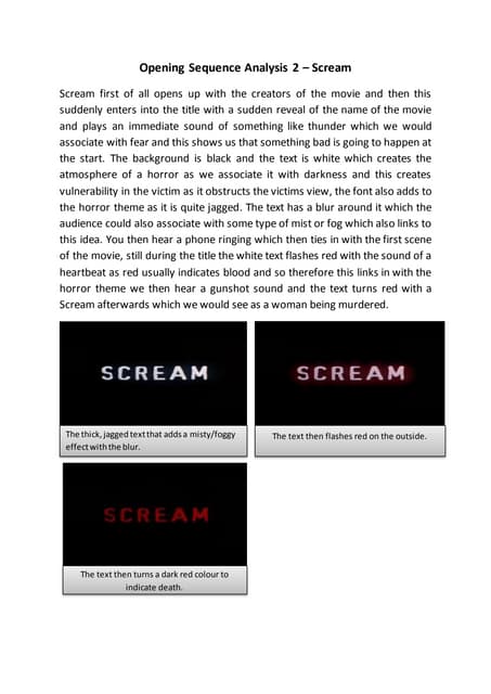 Scream Opening Scene Analysis Pptx