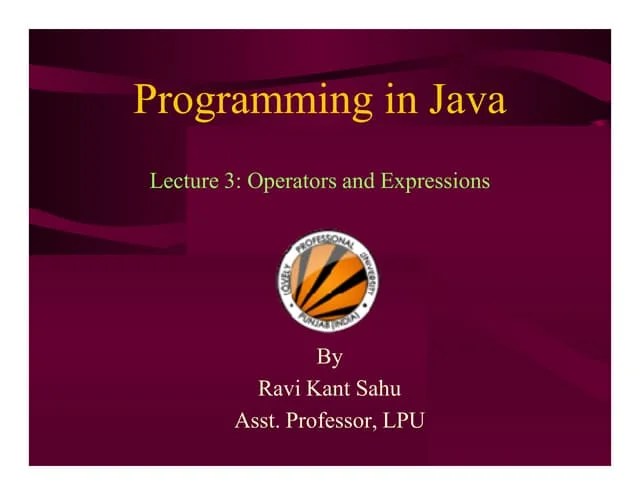 Java Basic Operators Pdf