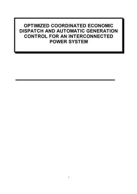Automatic Generation And Control Agc Pdf