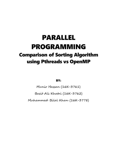 Parallel Algorithms Sorting And Graph Ppt
