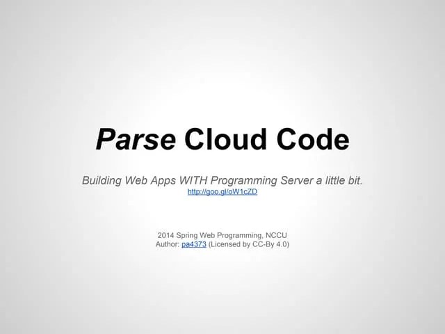 Parse Cloud Code Pdf