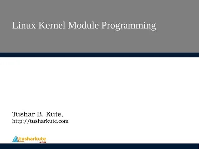 Part 02 Linux Kernel Module Programming Pdf