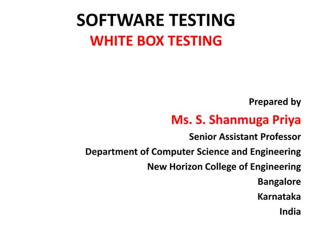 Path Testing Data Flow Testing Ppt