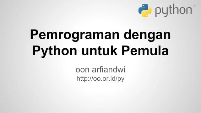 Pemrograman Python Untuk Pemula Pdf