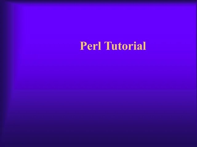 Simple Perl Scripts Pdf