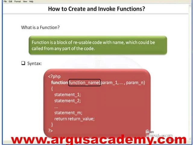 Php Create And Invoke Function Ppsx