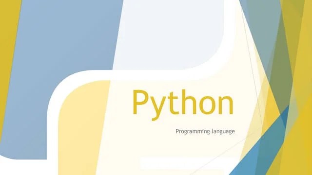 Python Programming Language Pptx
