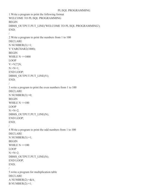 Pl Sql Program Unit 5 Dms 22319 Pdf