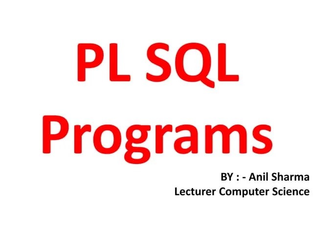 Plsql Programs Pptx