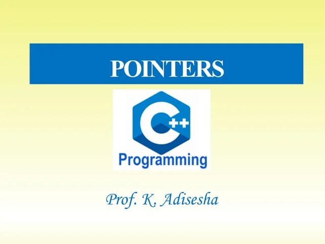 Pointers In C Programming Ppt
