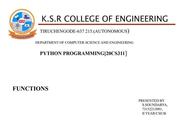 Python Functions Unit1 Pptx